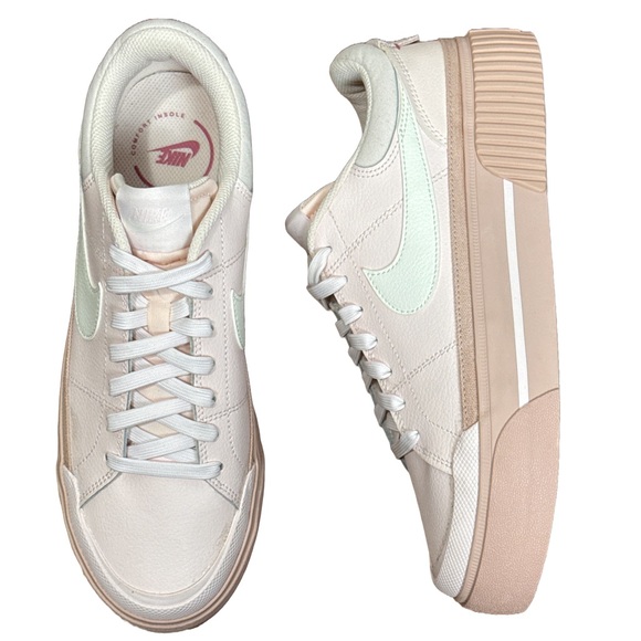Nike | Shoes | Nike Court Legacy Lift Sneakers Pale Pinkwhite Size 95w ...